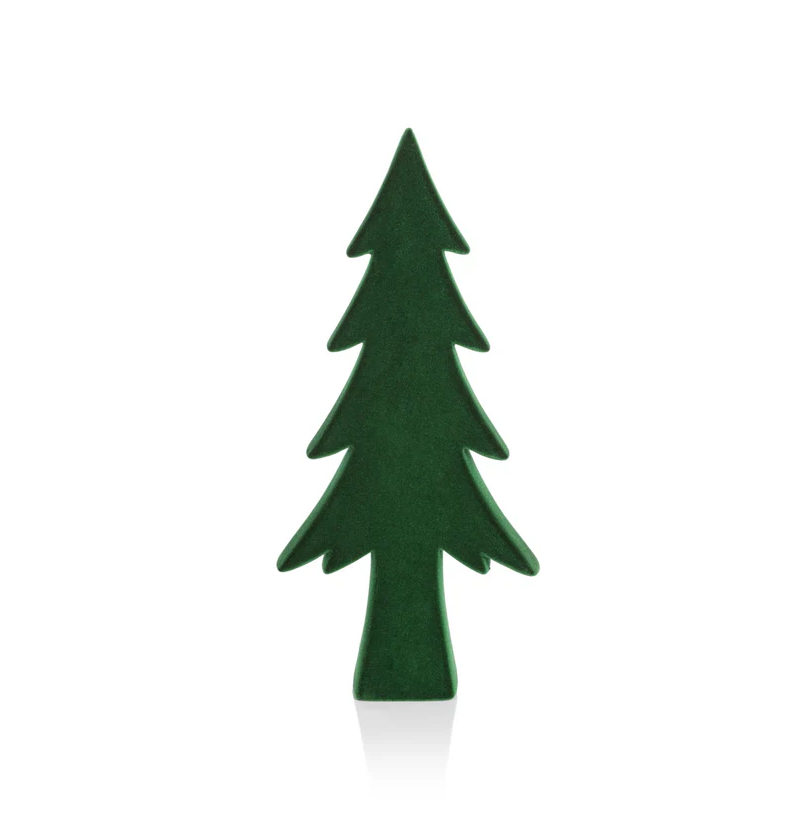 GREEN FLOCKED TREE- MEDIUM – Seasons